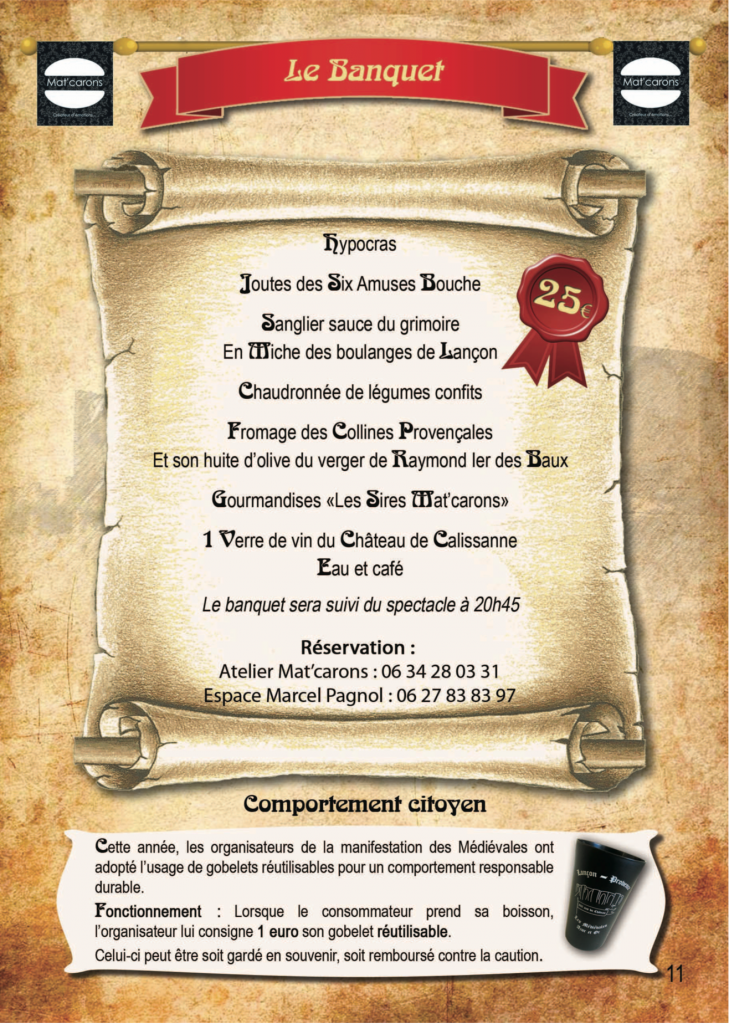 Medieval Banquet Menu Menu For Medieval Dinner Feast | Feast, Dinner,